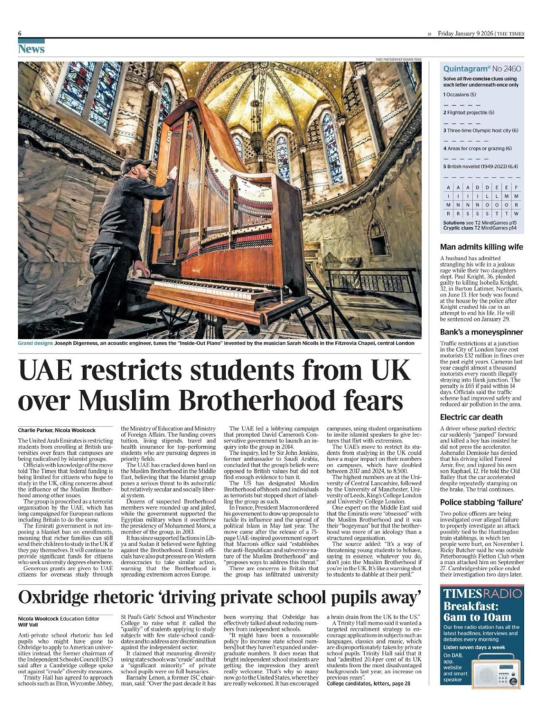 Sarah Nicolls' Inside-Out Piano Featured in The Times (9 Jan 2026 ...